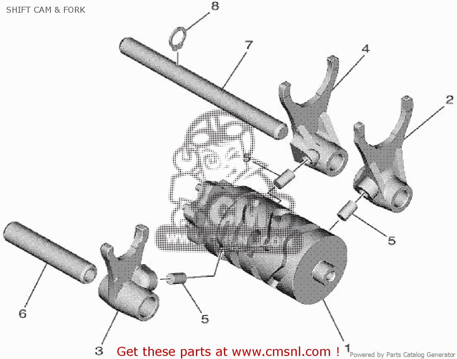 BR81854000: Shift Cam Assy Yamaha - buy the BR8-18540-00 at CMSNL