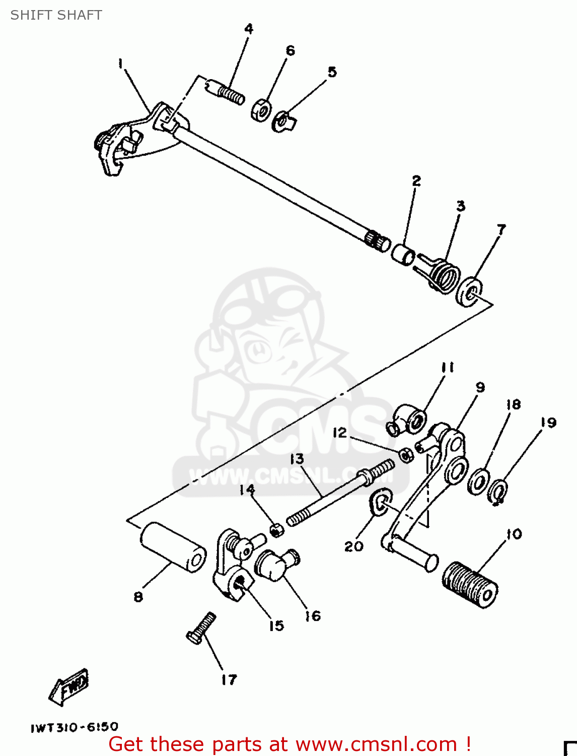 1UA1811200: Arm, Shift Yamaha - buy the 1UA-18112-00 at CMSNL