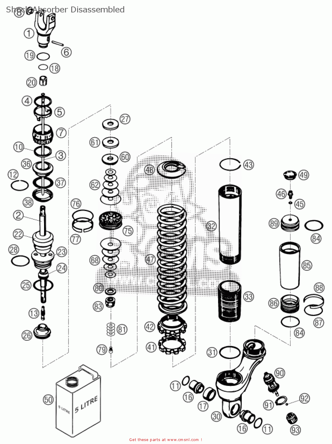 SPRING WP 80-260 for 640 LC4 SUPERMOTO BLACK Europe 2006 - order at CMSNL