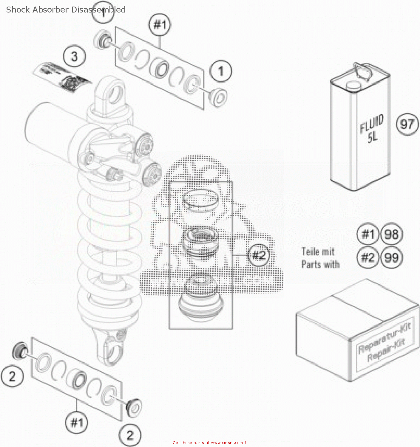 SHOCK ABSORBER REPAIR KIT 790 ADV R for 790 Adventure R Rally US 2020 ...