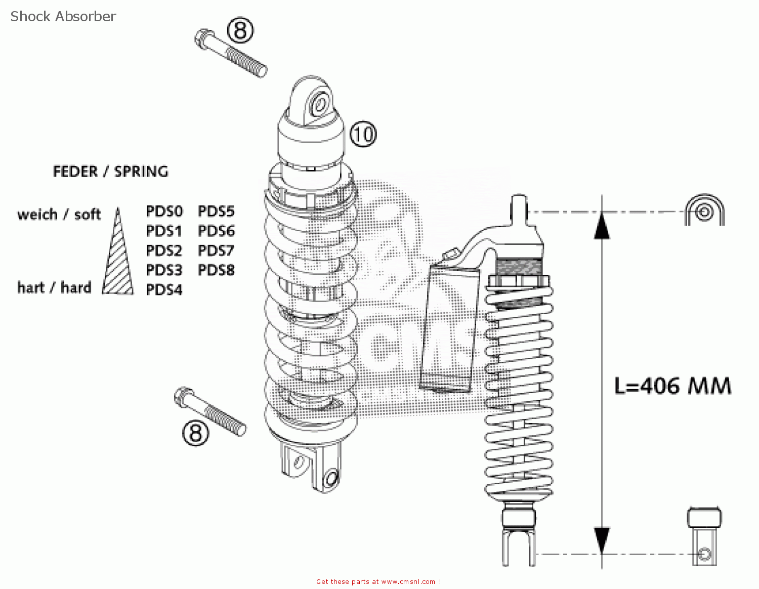 SHOCK ABSOR.5018 PDS SX RAC. for 450 SX RACING Europe 2003 - order at CMSNL