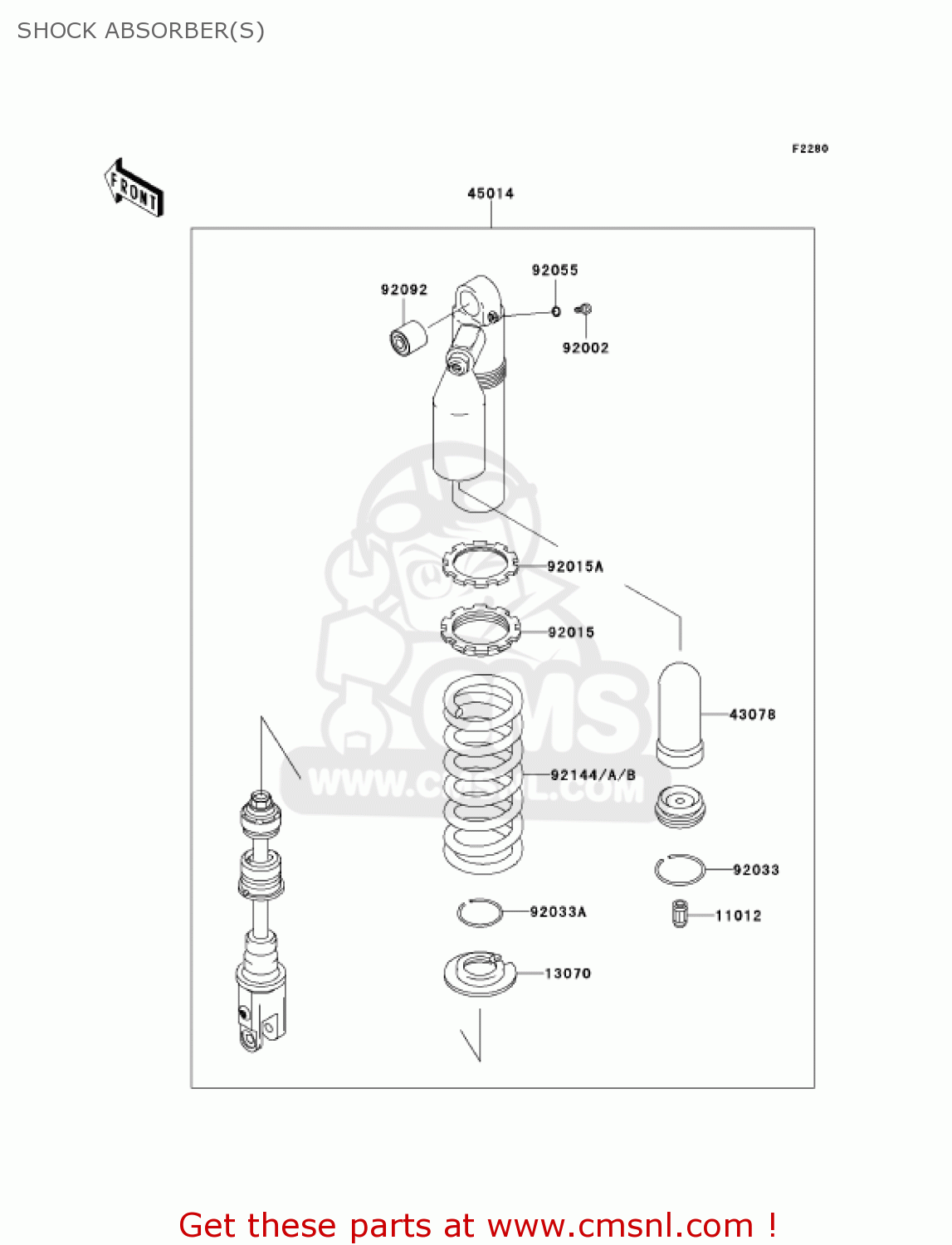 9214417588V: Spring,shockabsorber, Kawasaki - buy the 92144-1758-8V at ...