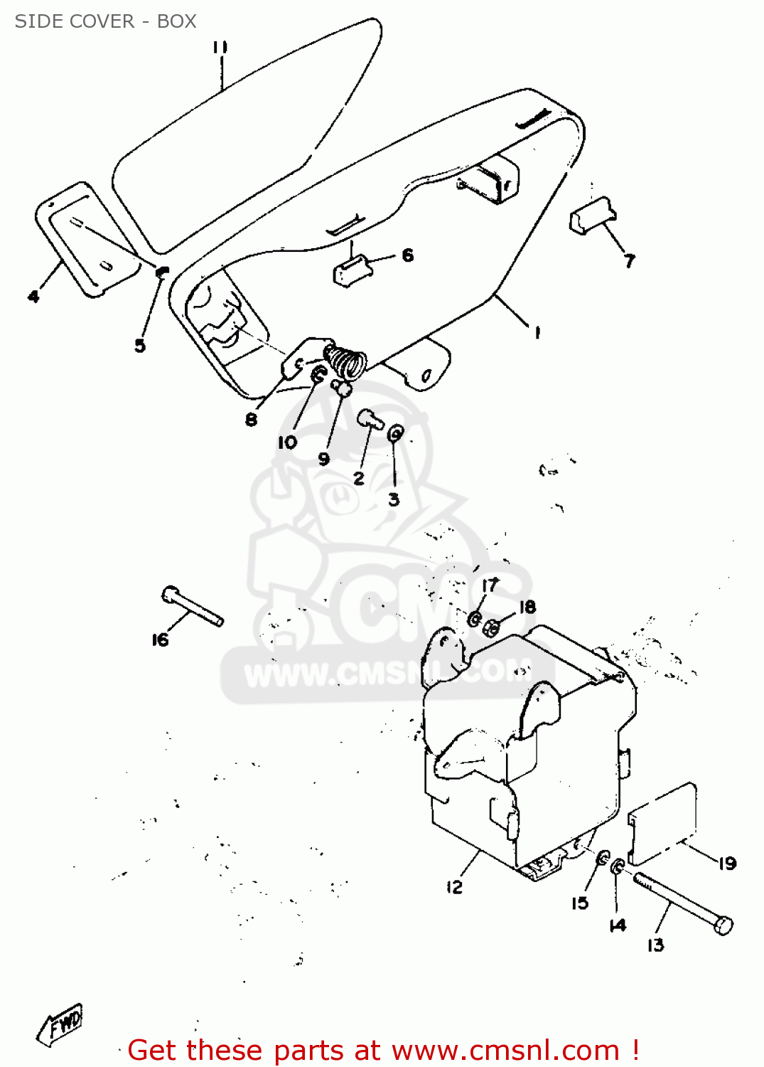 3962171101E1: Cover, Side Chappy Red Yamaha - buy the 396-21711-01-E1 ...