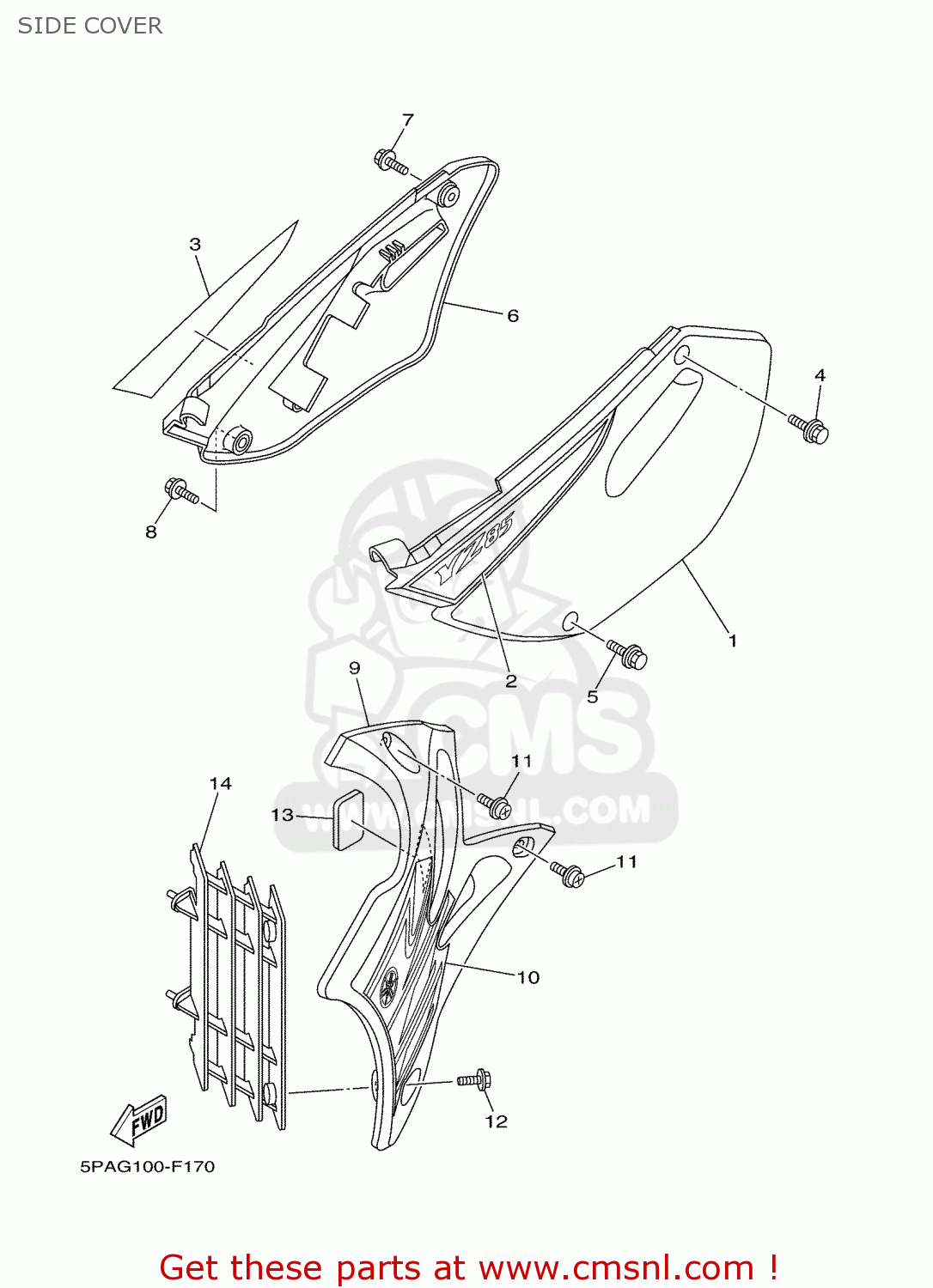 5PA2424450: Graphic, Fuel Tank 1 Yamaha - buy the 5PA-24244-50 at CMSNL