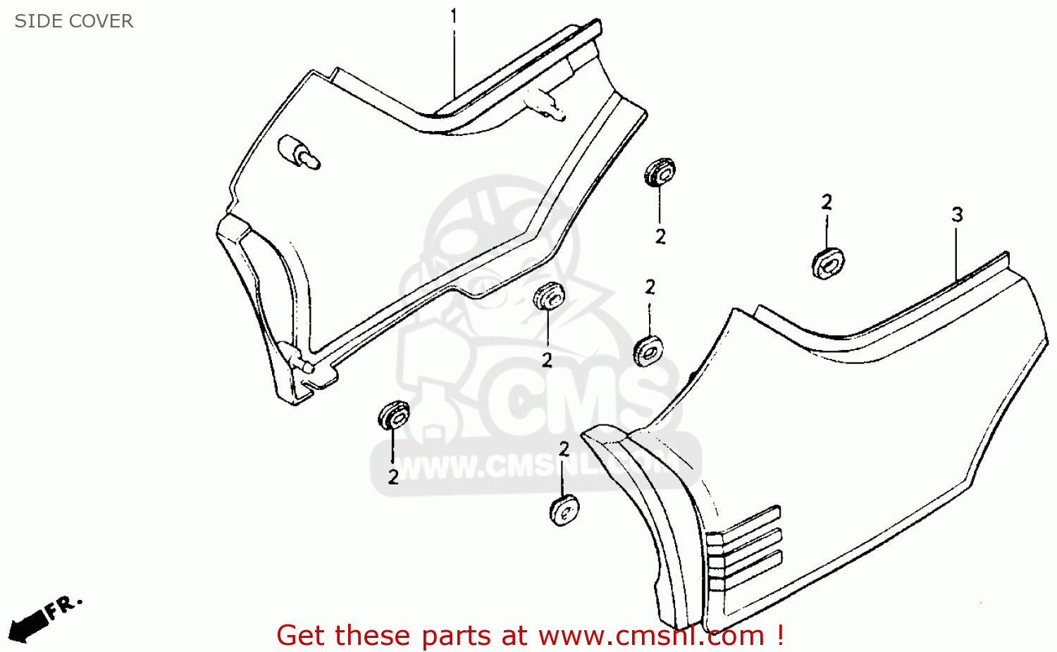CVR, L. SIDE *R109* for CB125TT 1990 (L) USA - order at CMSNL