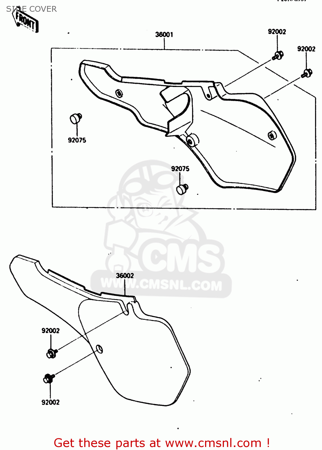 3600253106W: Cover-side,lh,l.green Kawasaki - buy the 36002-5310-6W at ...