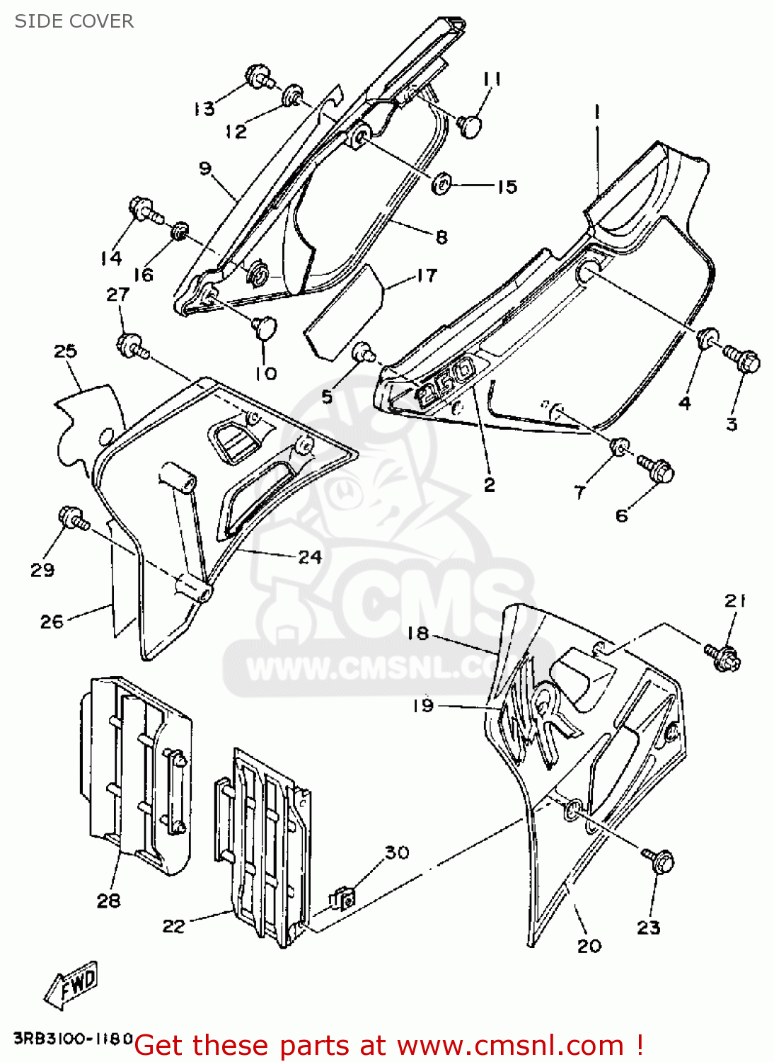 3RB2424400: Graphic, Fuel Tank 1 Yamaha - buy the 3RB-24244-00 at CMSNL