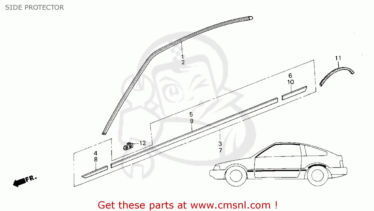 85862SB2000: Protr.rr.arch Honda - buy the 85862-SB2-000 at CMSNL