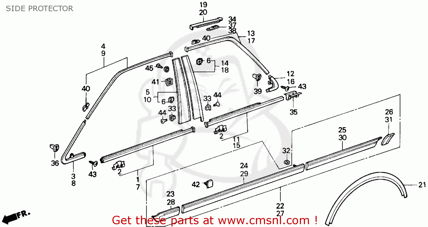 75301SE3A13: Protr Comp R Fr F Honda - buy the 75301-SE3-A13 at CMSNL