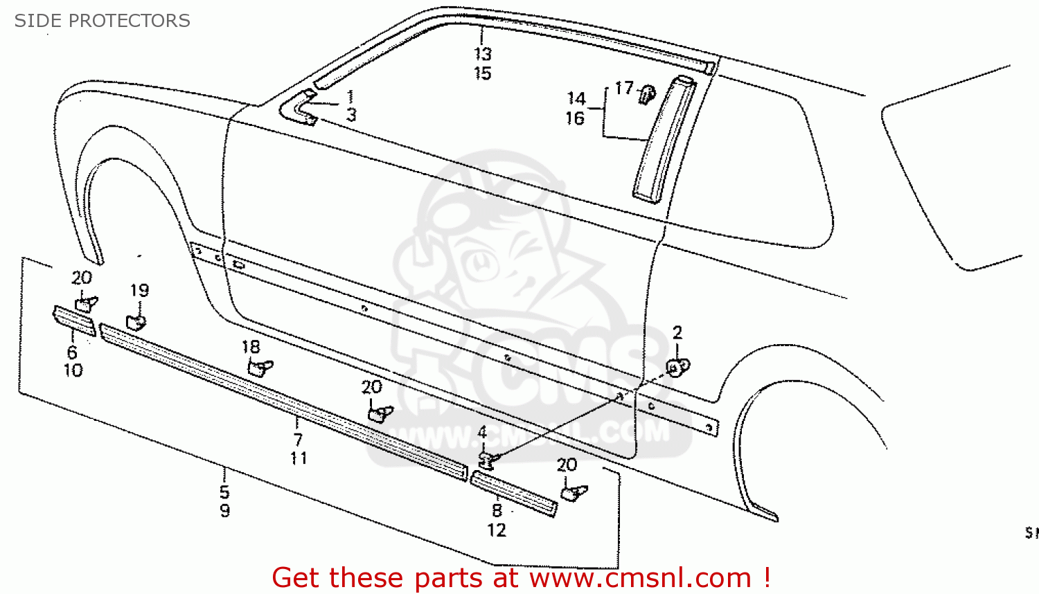 75810692000: Protr Assy,r.side Honda - buy the 75810-692-000 at CMSNL