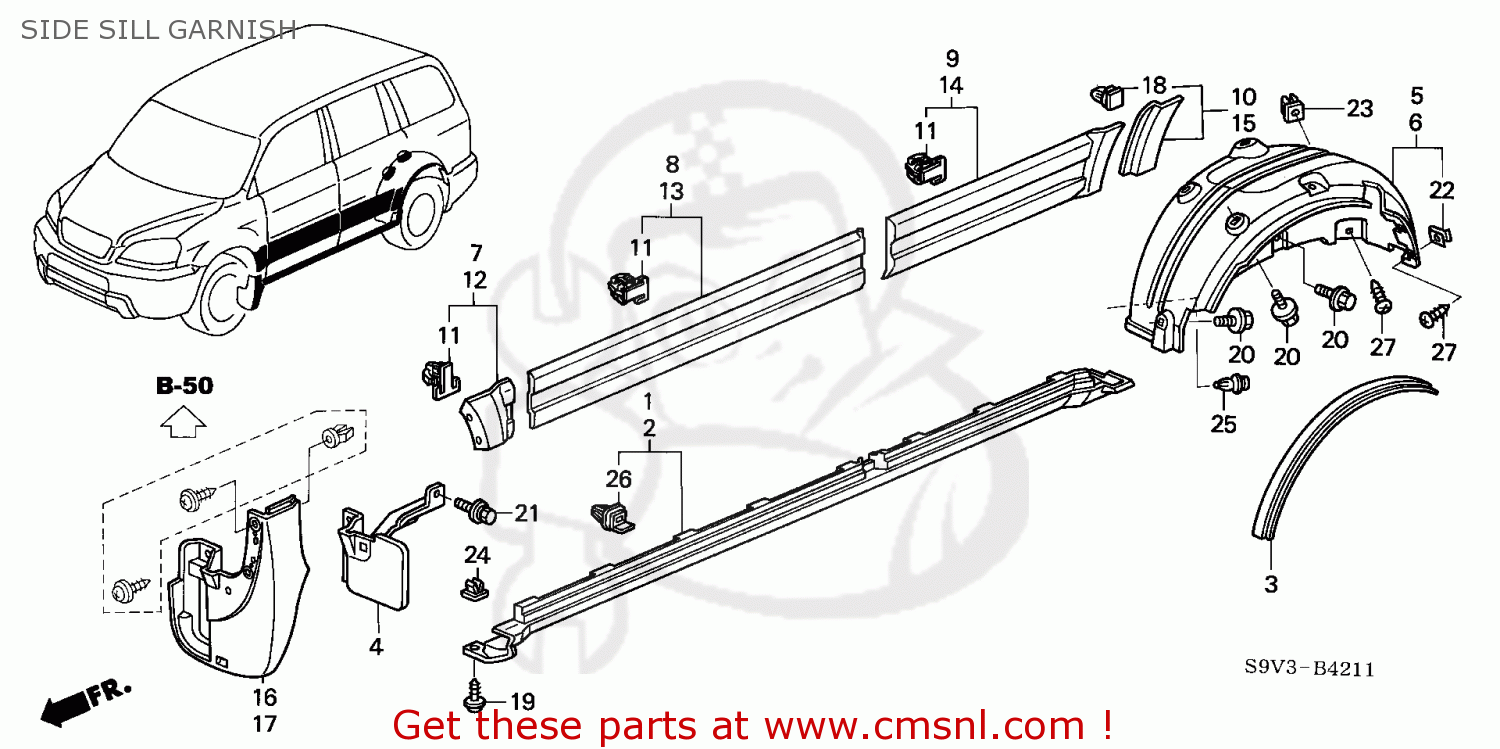75303S9VA12ZE: Side Protr*nh578* Honda - buy the 75303-S9V-A12ZE at CMSNL