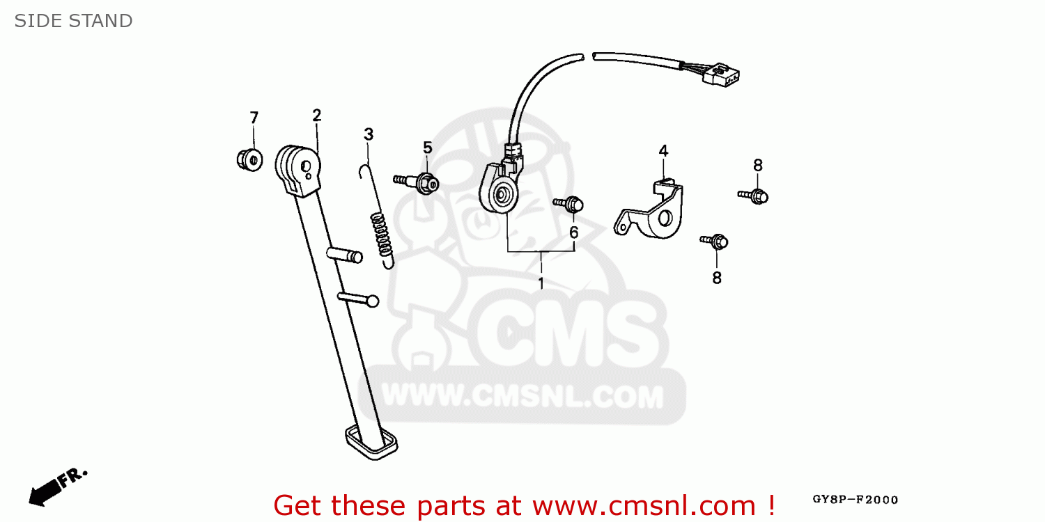 50530GY8900ZA: Bar Comp. Side Stand Honda - buy the 50530-GY8-900ZA at ...