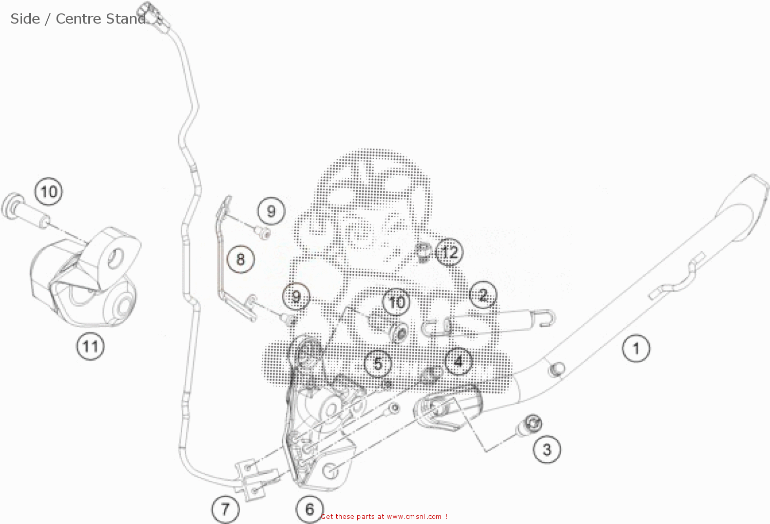 SIDE STAND BRACKET for 790 Adventure R ASEAN 2020 - order at CMSNL
