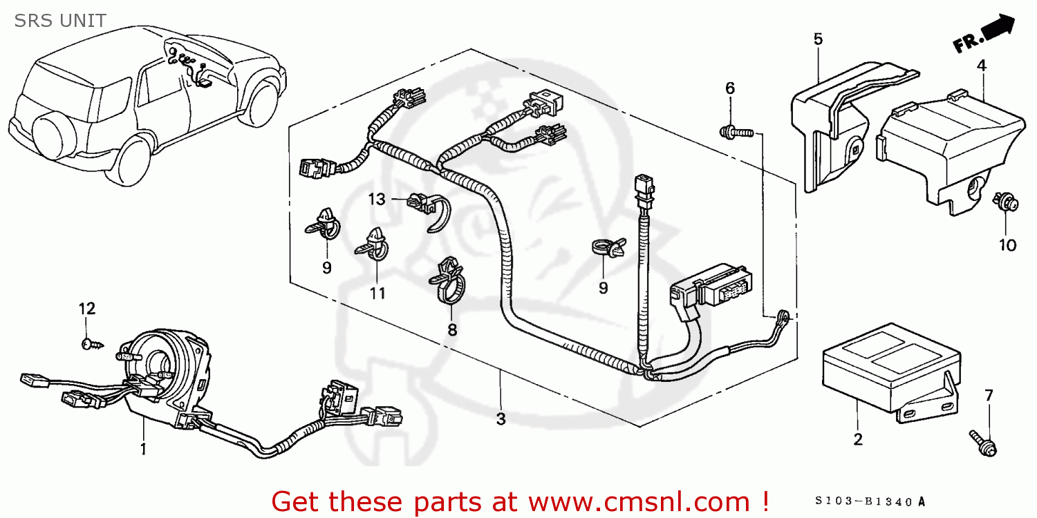 77960S10A91: Unit Assy,srs Honda - buy the 77960-S10-A91 at CMSNL