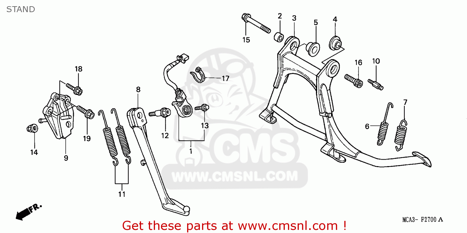 50500MCAA00: Stand Comp,main Honda - buy the 50500-MCA-A00 at CMSNL