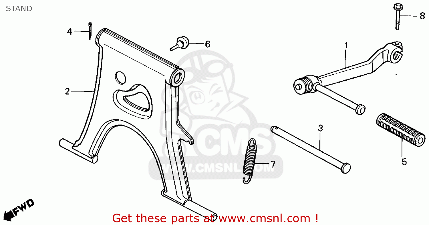 50500GK8670: Stand Comp,main Honda - buy the 50500-GK8-670 at CMSNL
