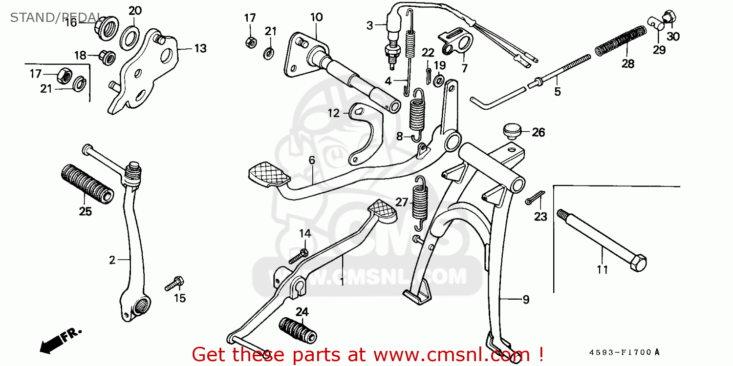 PLATE,SIDE STAND for CT110 HUNTER CUB 1989 (K) AUSTRALIAN AGRIC / KPH ...