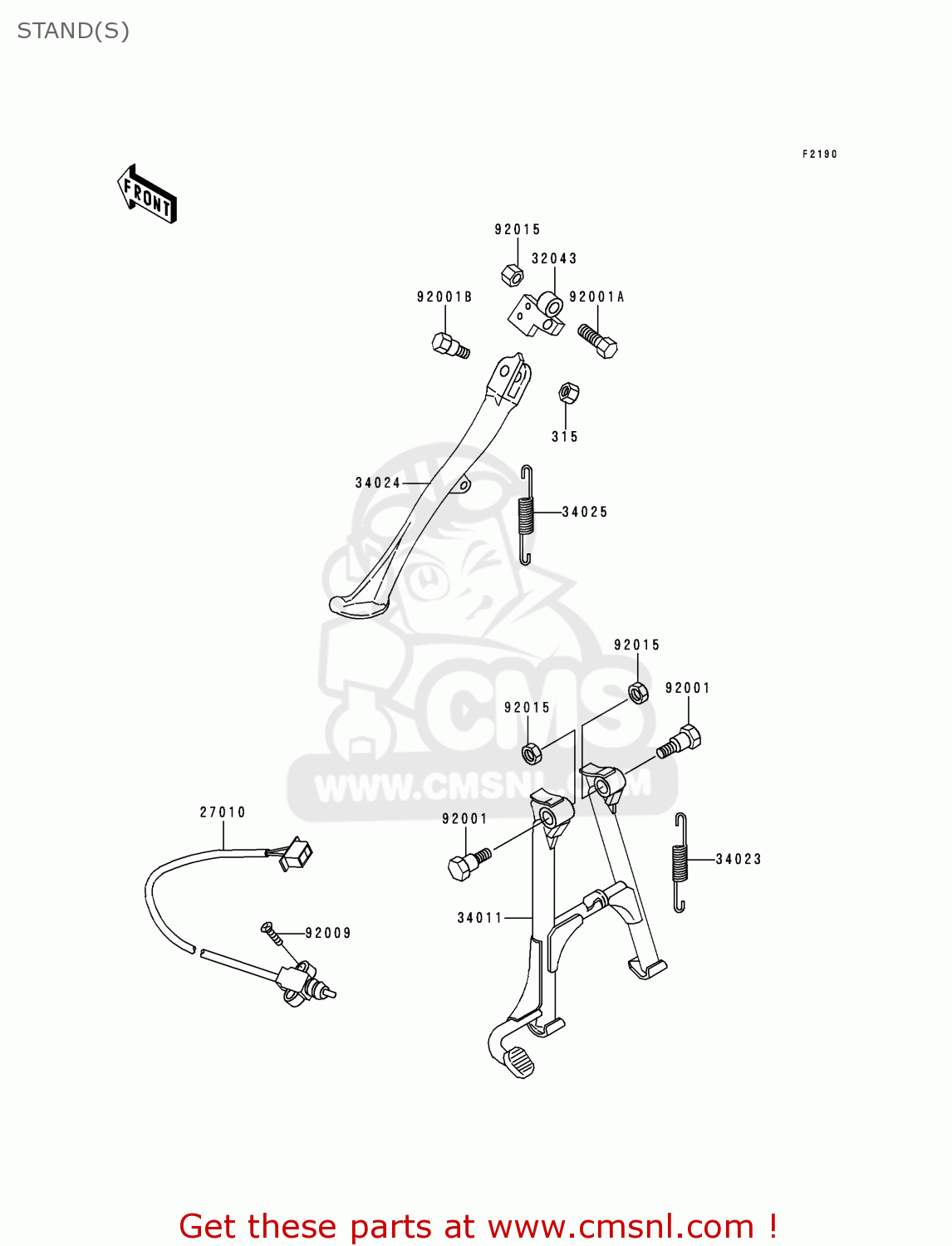920014028: Bolt, Side Stand Kawasaki - buy the 92001-4028 at CMSNL