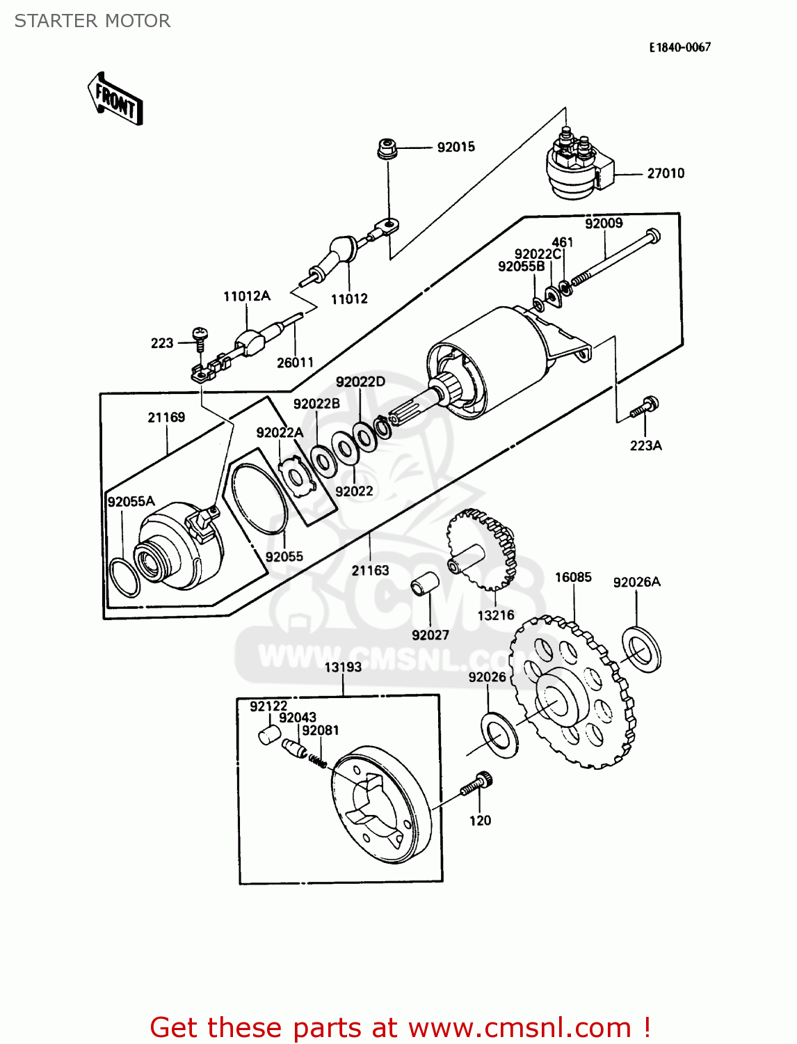 110121465: Cap,starter Terminal Kawasaki - buy the 11012-1465 at CMSNL