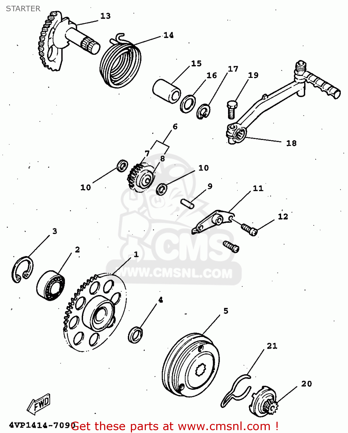 4VPE552400: Wheel, Starter Yamaha - buy the 4VP-E5524-00-00 at CMSNL