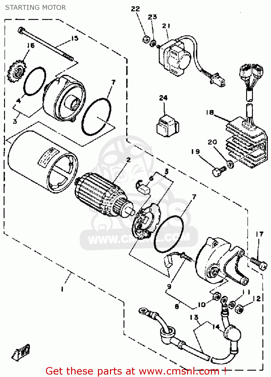 STARTING MOTOR ASSY for SR250 1980 EXCITER1 USA - order at CMSNL