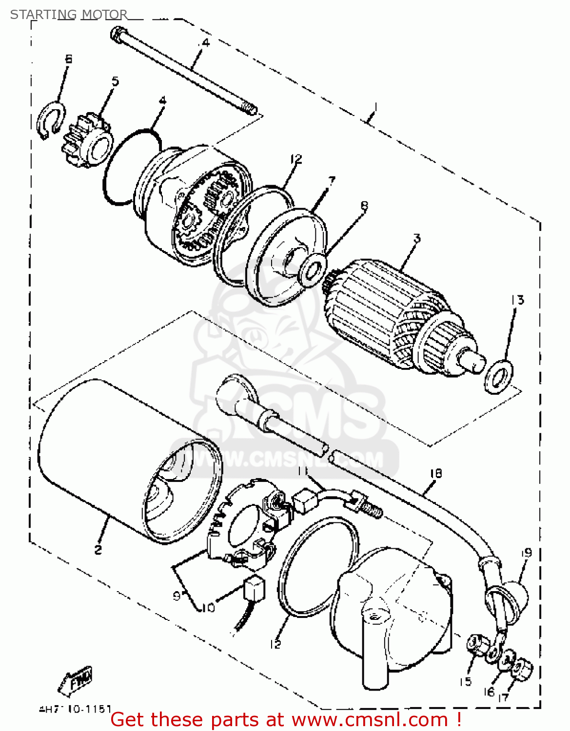 4BB8180000: Starting Motor Assy Yamaha - buy the 4BB-81800-00 at CMSNL