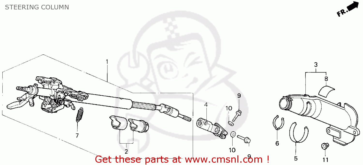 53200SV1A03: Strg Column Assy Honda - buy the 53200-SV1-A03 at CMSNL