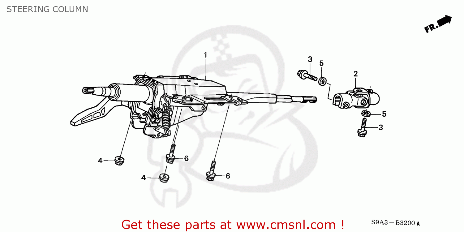 53200S9AA03: Column Assy,strg Honda - buy the 53200-S9A-A03 at CMSNL