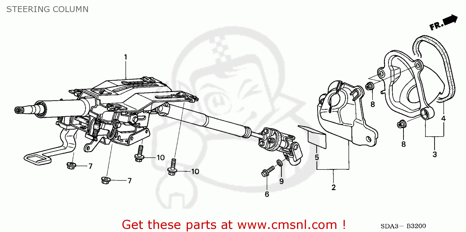 53200SDAA11: Column Assy,strg Honda - buy the 53200-SDA-A11 at CMSNL