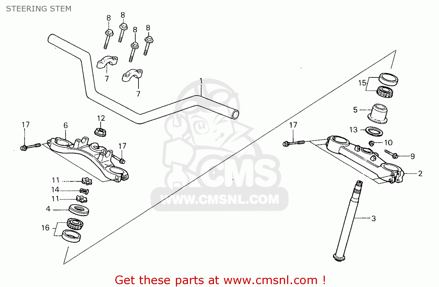 53201NC5000: Bridge Fork Bottom Honda - buy the 53201-NC5-000 at CMSNL