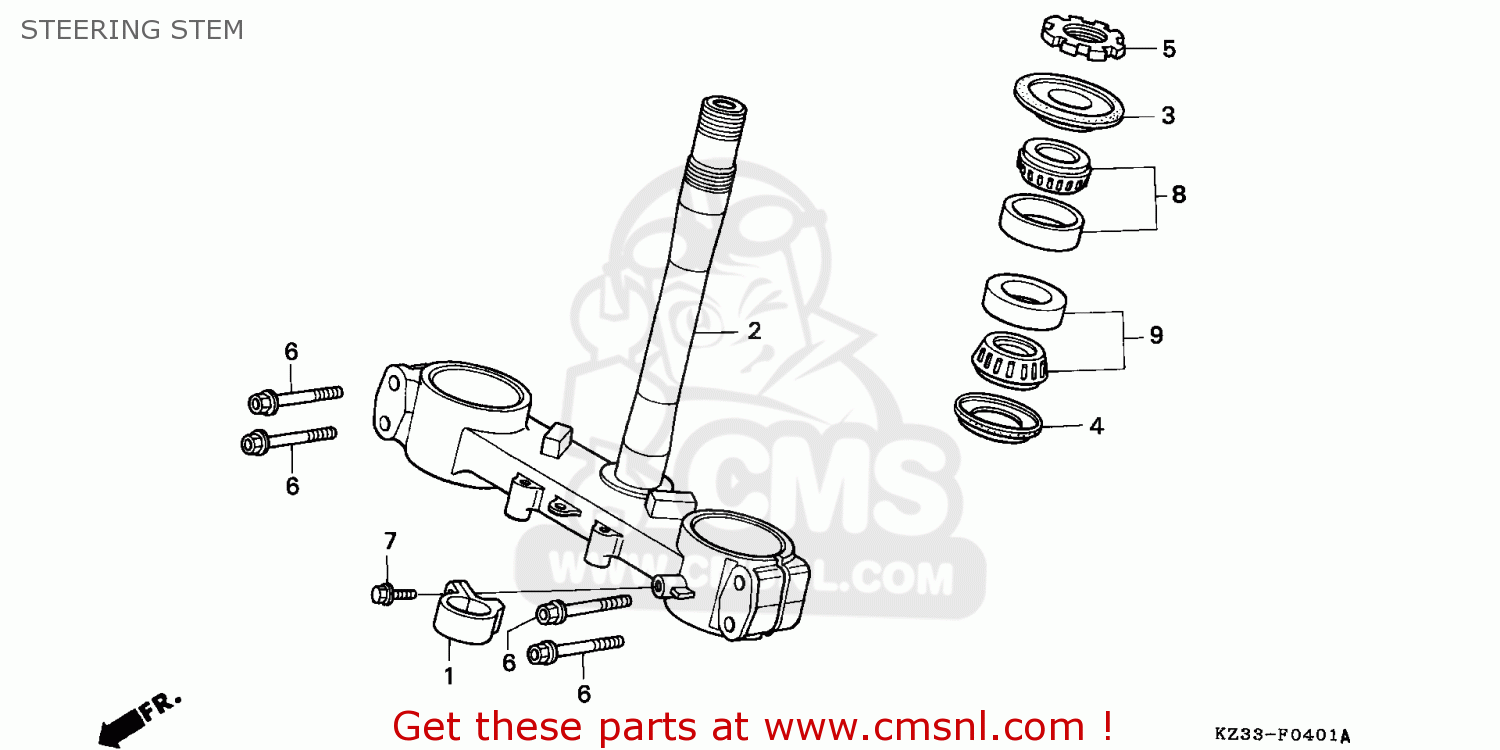53200KZ3600: Stem Comp,steerin Honda - buy the 53200-KZ3-600 at CMSNL