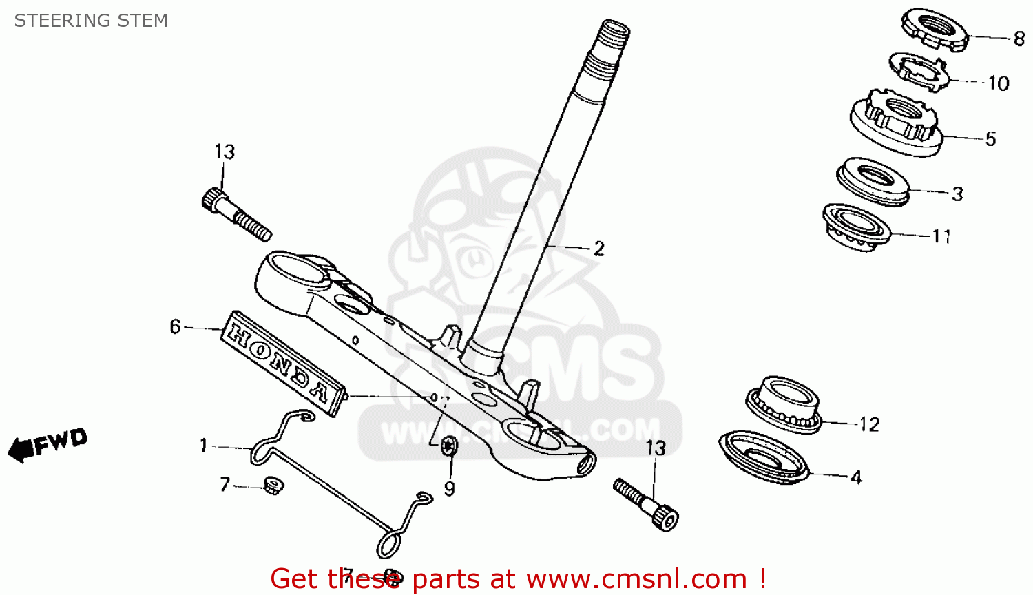 53200MN0000: Stem Comp Strg Honda - buy the 53200-MN0-000 at CMSNL