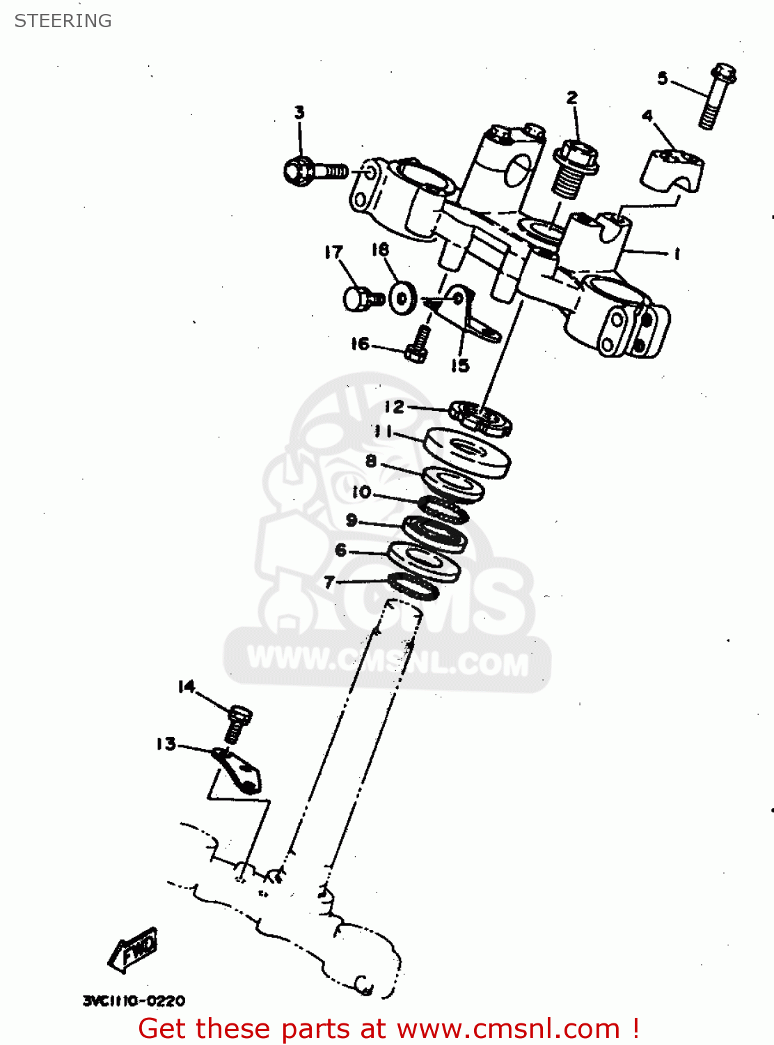 2TWF343500AC: Crown, Handle Yamaha - buy the 2TW-F3435-00-AC at CMSNL