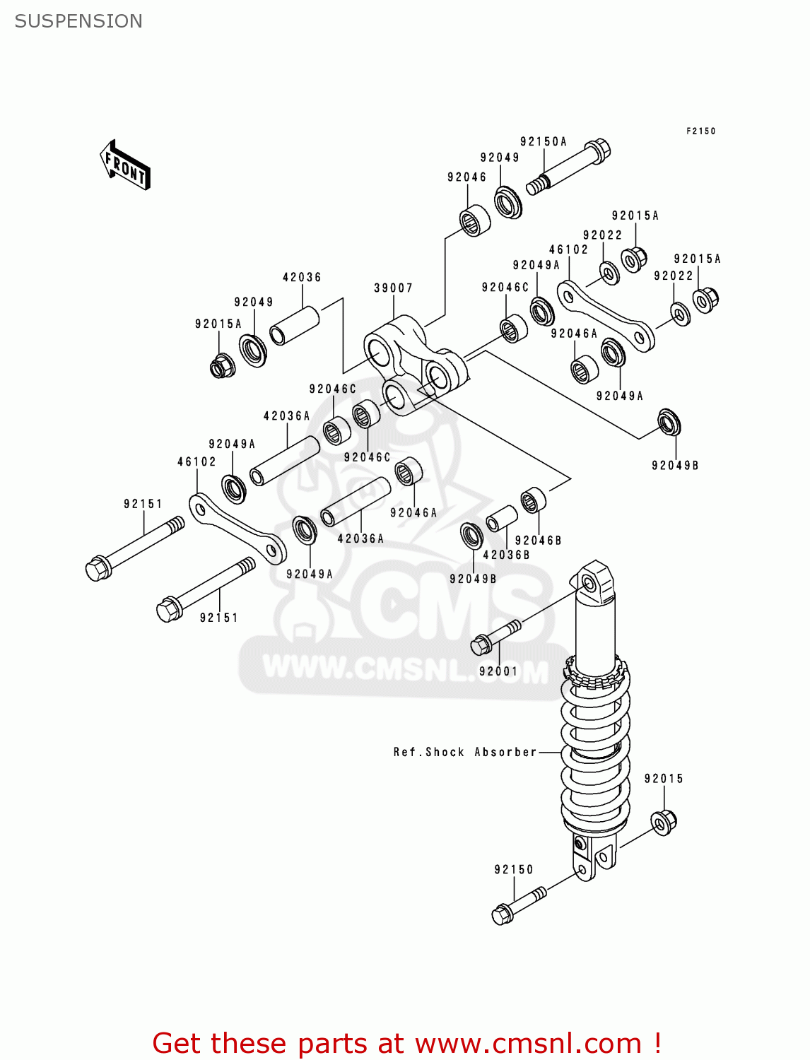 390071265: Arm-susp,uni Trak Kawasaki - buy the 39007-1265 at CMSNL