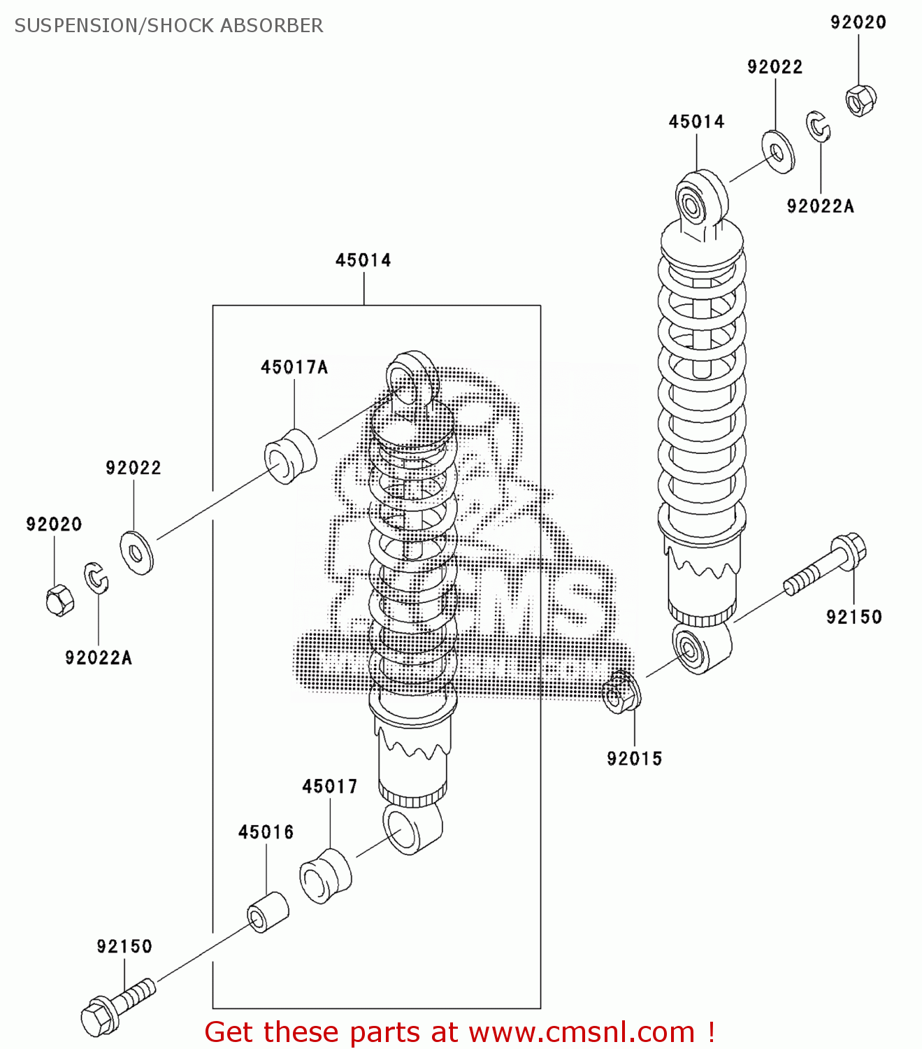 450140046: Shockabsorber Kawasaki - buy the 45014-0046 at CMSNL