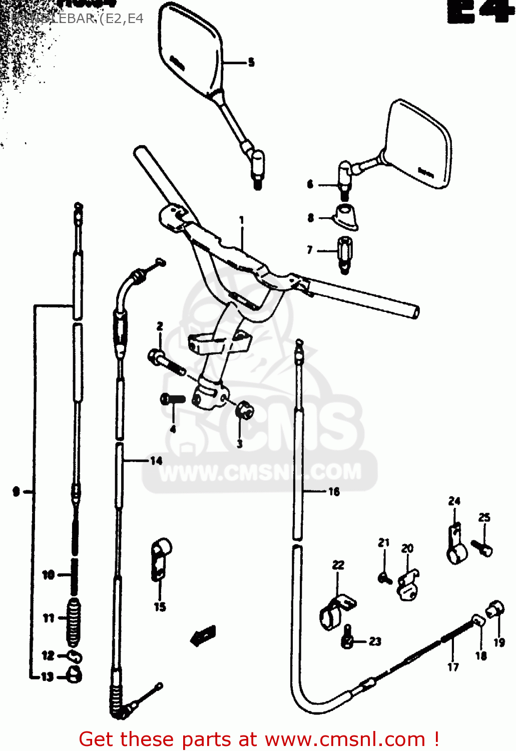 Suzuki AE50K 1994 (R) AUSTRALIA (E24) HANDLEBAR (E2,E4 - buy original ...