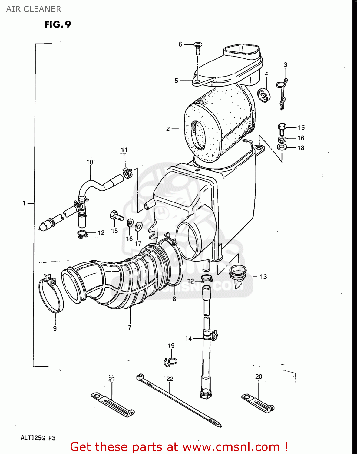 Suzuki ALT125 1985 (F) USA (E03) AIR CLEANER - buy original AIR CLEANER ...