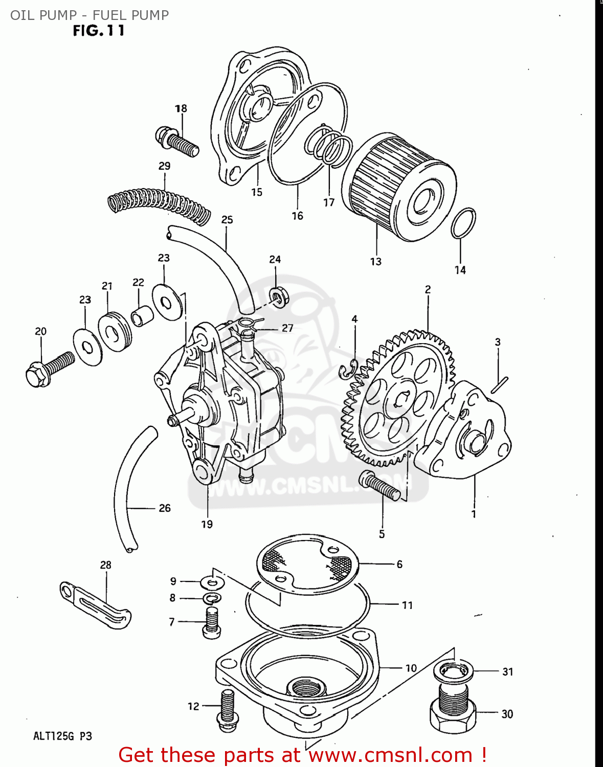 Suzuki ALT125 1985 (F) USA (E03) OIL PUMP - FUEL PUMP - buy original ...