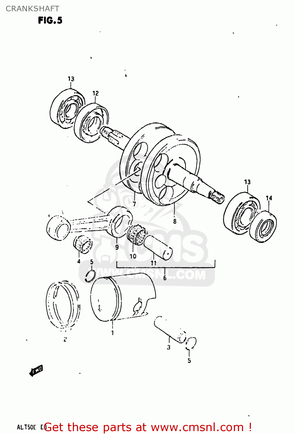 Suzuki ALT50 1984 (E) USA (E03) CRANKSHAFT - buy original CRANKSHAFT ...