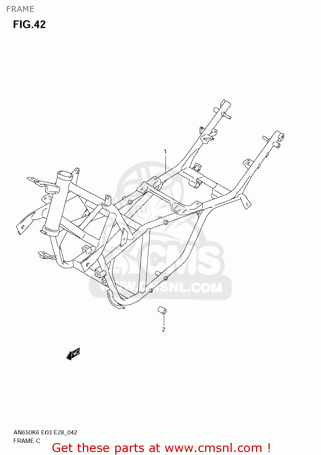 Suzuki AN650 BURGMAN 2008 (K8) USA (E03) FRAME - buy original FRAME ...