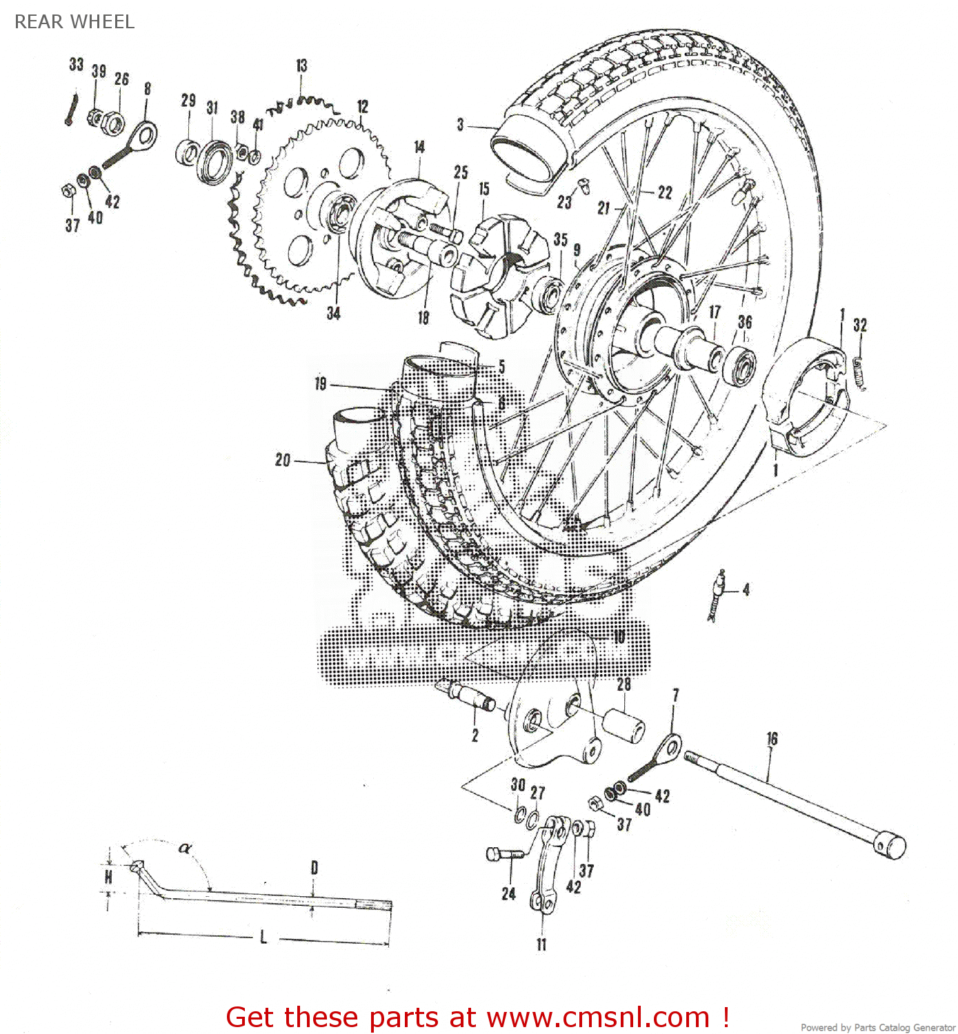 Suzuki B120 REAR WHEEL - buy original REAR WHEEL spares online