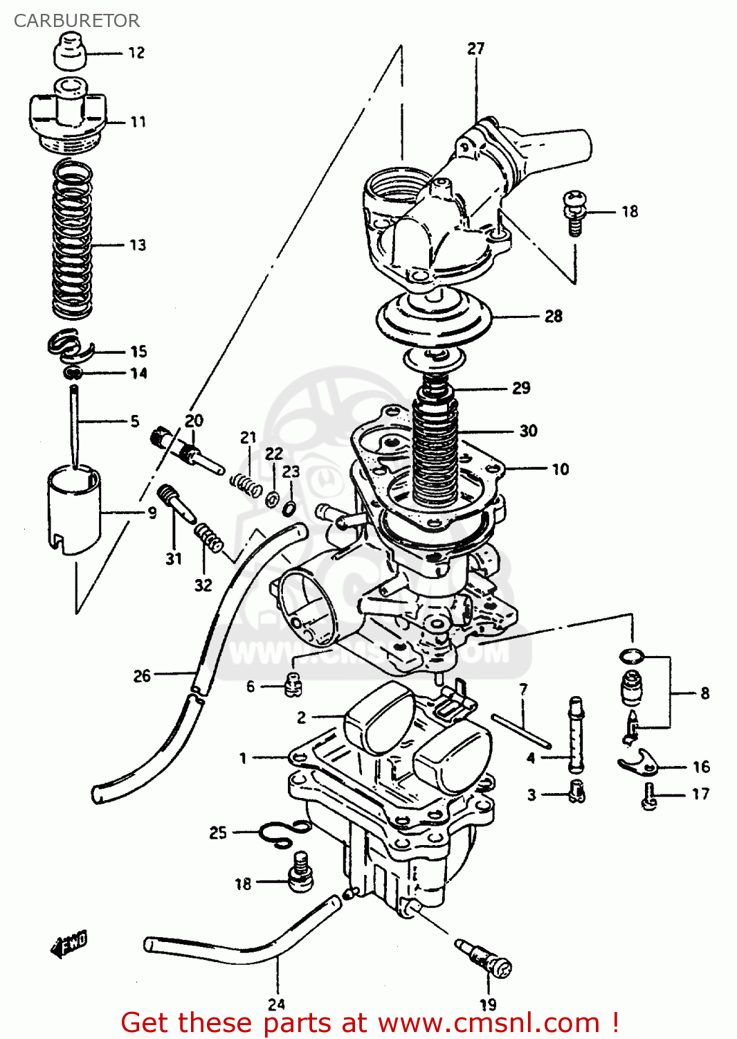 Suzuki CP50 CHF 1991 (M) (E02 E04 E16 E18 E22 E39 E41) CARBURETOR - buy ...