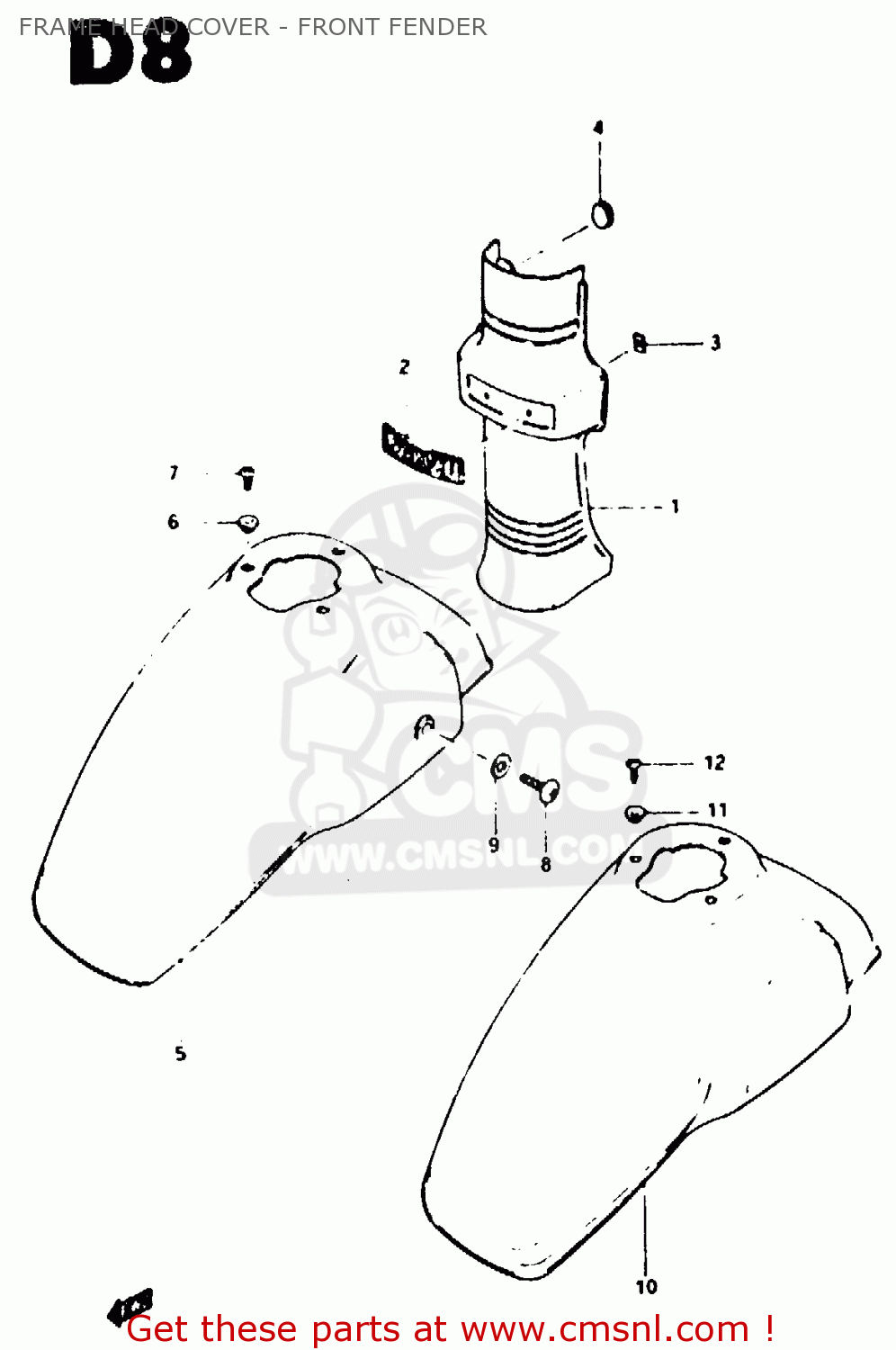 Suzuki CS50 1982 (Z) FRAME HEAD COVER - FRONT FENDER - buy original ...