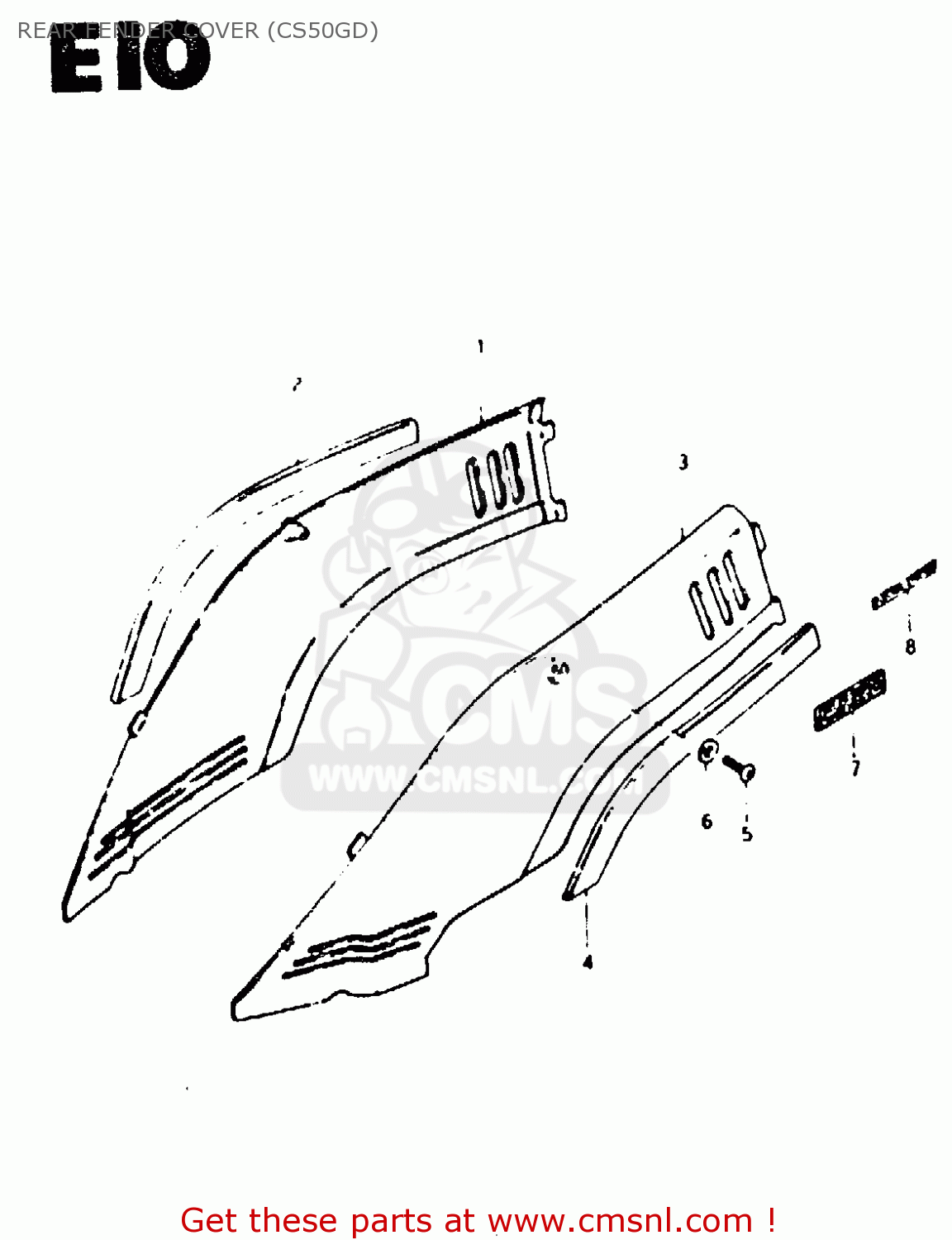 Suzuki CS50 1982 (Z) REAR FENDER COVER (CS50GD) - buy original REAR ...