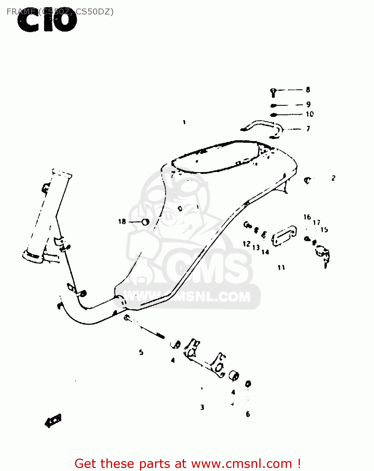 Suzuki CS50 1983 (D) FRAME (CS50Z, CS50DZ) - buy original FRAME (CS50Z ...