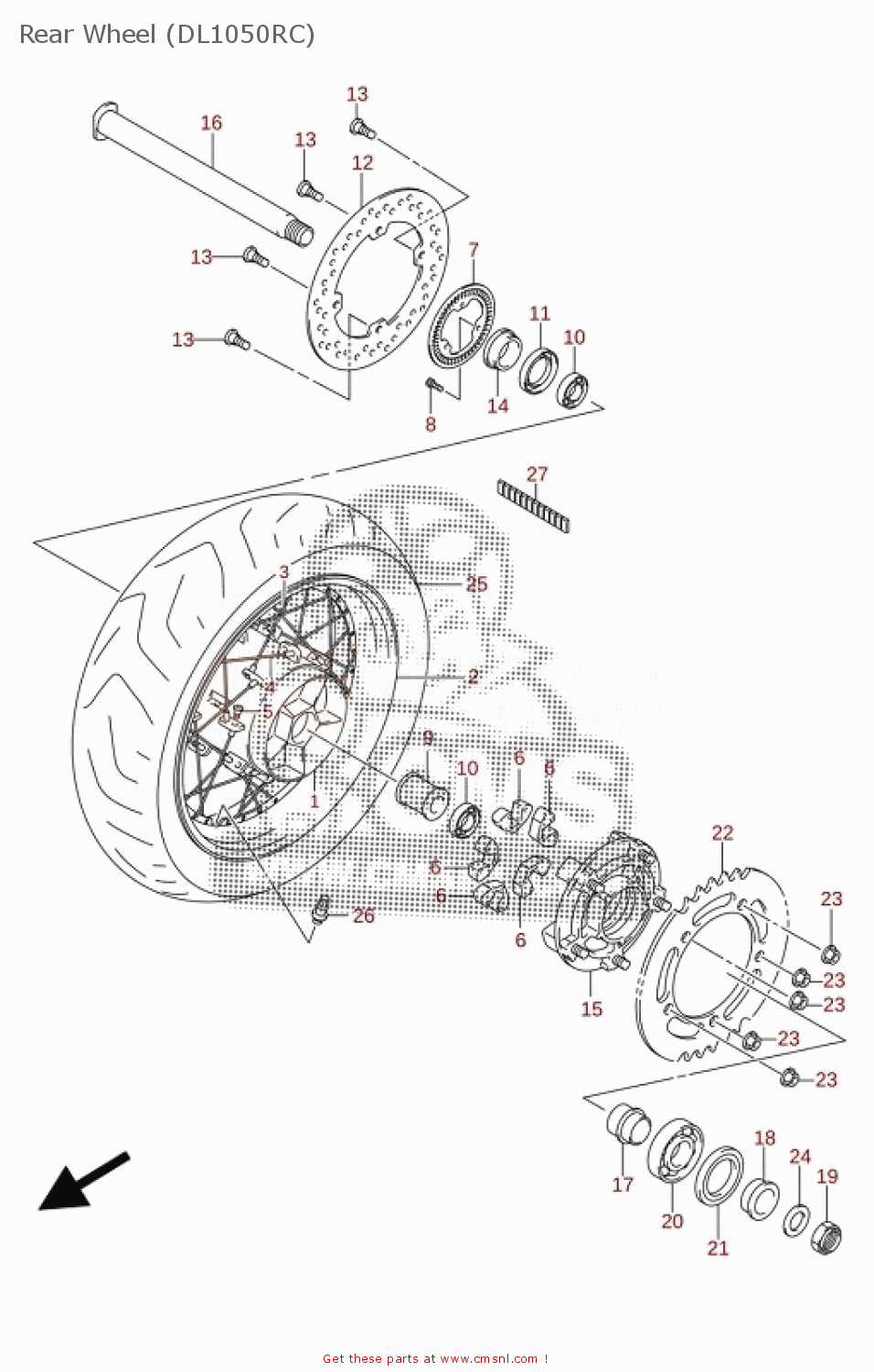 Suzuki DL1050(RC)(RQ) V-STROM 2020 Rear Wheel (DL1050RC) - buy original ...