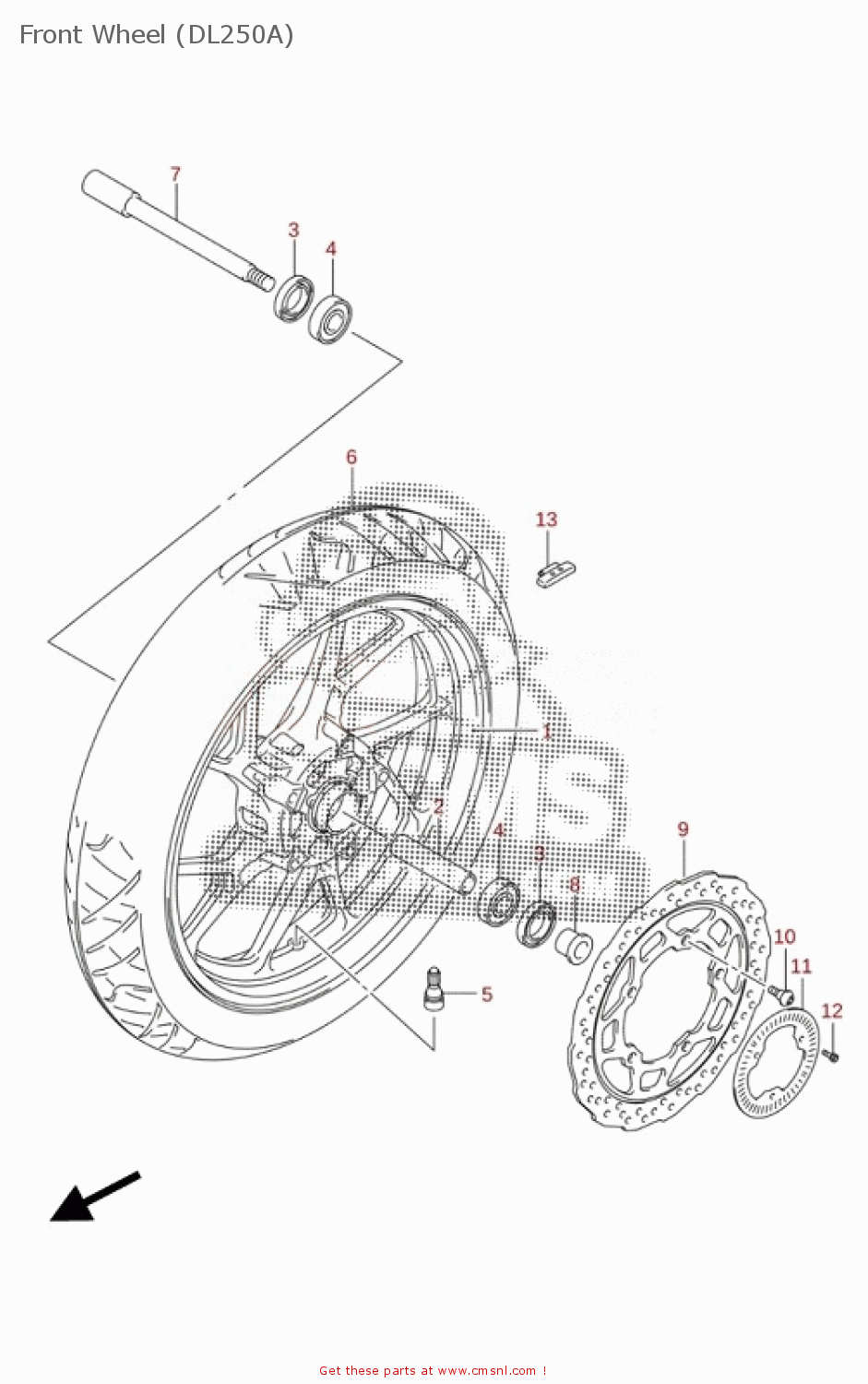 Suzuki DL250(A)(RLZ) V-STROM 2020 Front Wheel (DL250A) - buy original ...