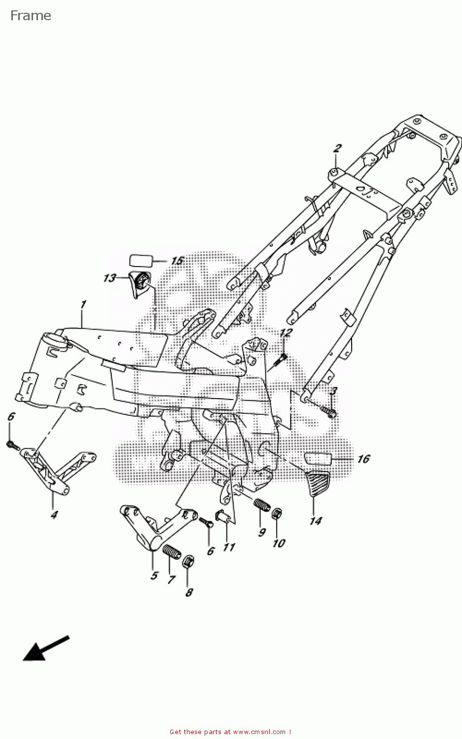 Suzuki DL650A(XA) V-STROM 2017 Frame - buy original Frame spares online