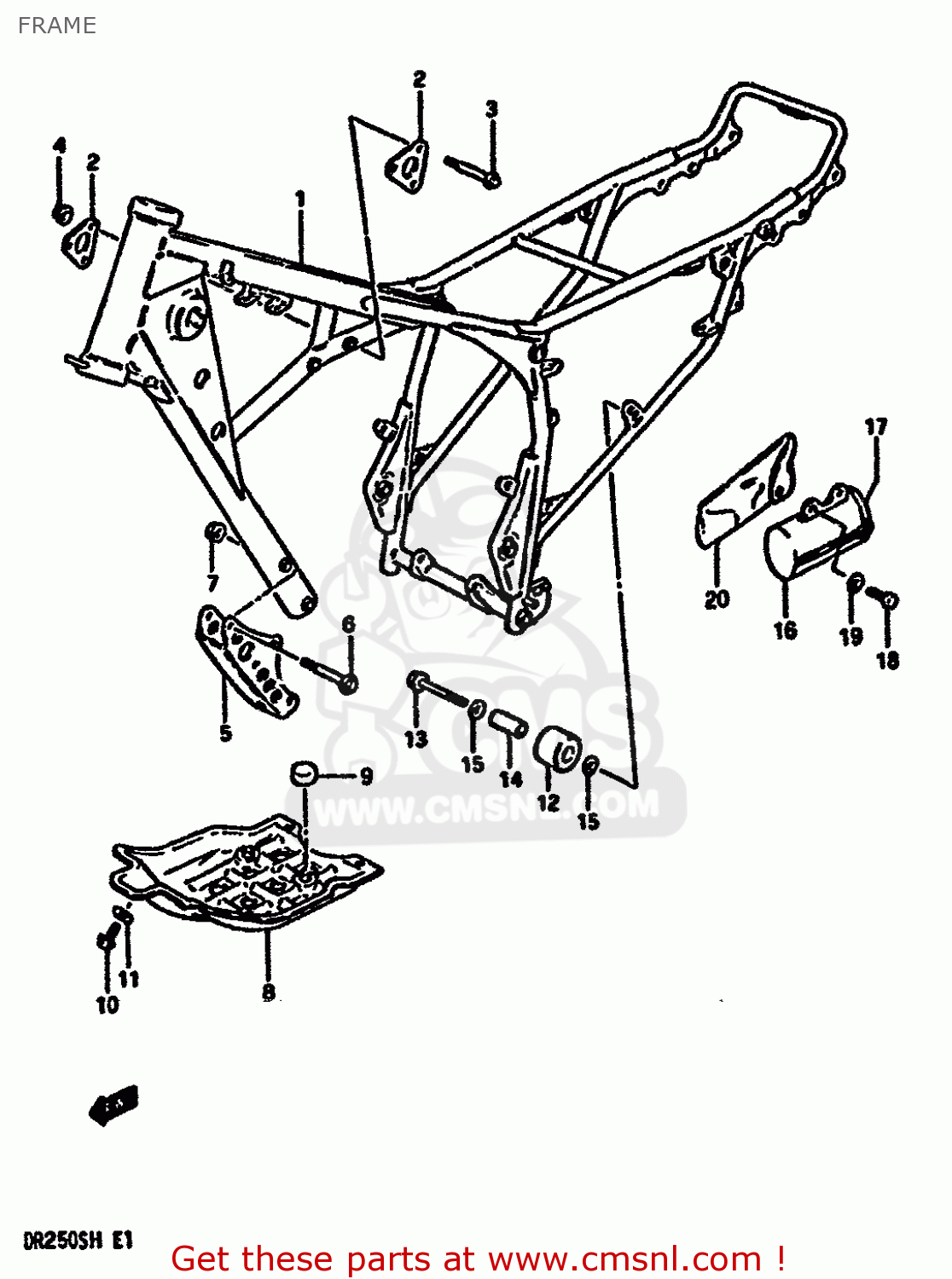 Suzuki DR250S 1987 (H) (E01 E04 E06 E15 E21 E22 E24 E39) FRAME - buy ...
