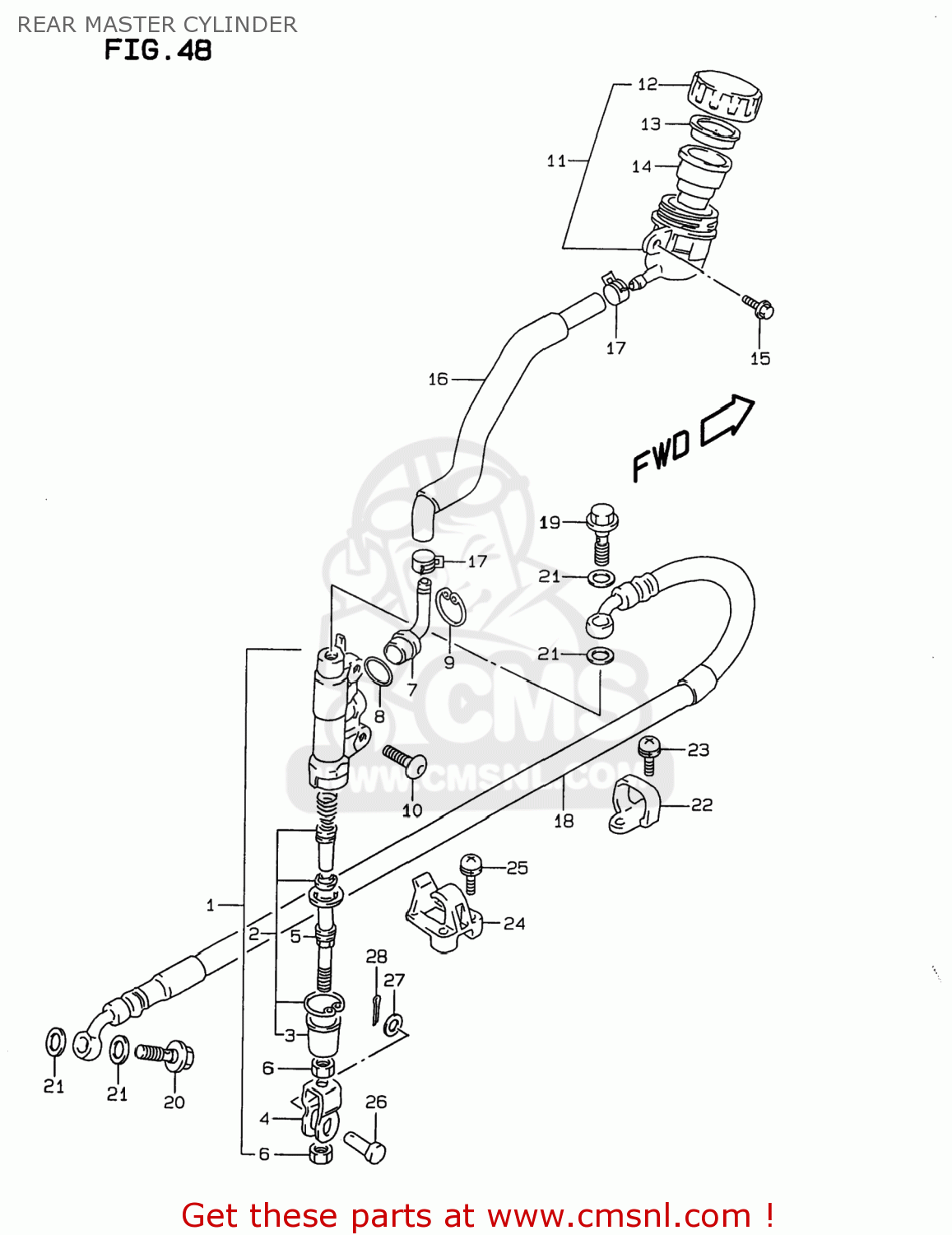 Suzuki DR350 1997 (V) USA (E03) REAR MASTER CYLINDER - buy original ...